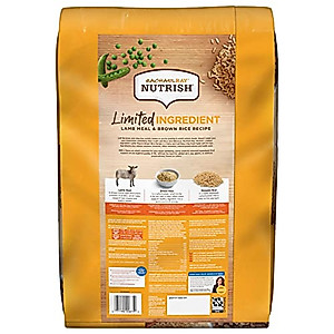 Rachael Ray Nutrish Limited Ingredient Diet Lamb Meal & Brown Rice Recipe, 28 Pound Bag