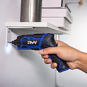 RealWork Electric Screwdriver, 4V Cordless screwdriver with rechargeable 1500mah Li-ion Battery, Includes screwdriver bit, sockets, Flex Shaft. LED Working light, Hard Plastic Carry Case