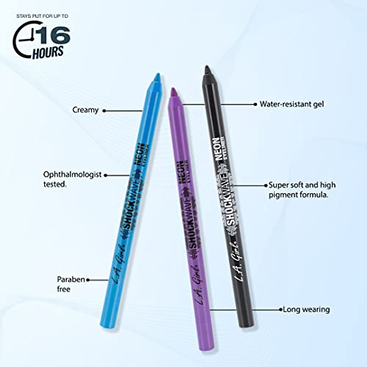 L.A. Girl Shockwave Eyeliner, Blackout GP740