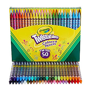 Crayola Twistables Colored Pencil Set (50ct), Kids Art Supplies, Colored Pencils For Kids, Gifts for Boys & Girls, 4+ [Amazon Exclusive]