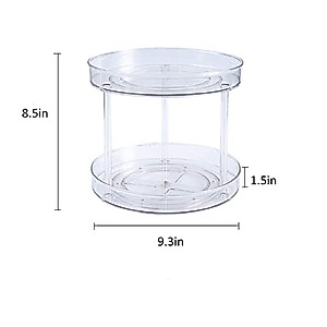 yulumaoyi Lazy Susan Turntable for Cabinet Plastic Clear 2 Tier Lazy Susan Cabinet Organizer Removable AKA-PL-398 not