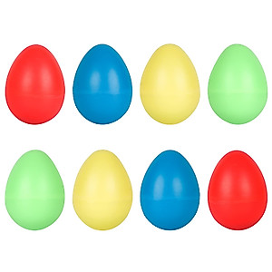 MUSCELL Bongos for Kids,5" and 6" Plastic Small Bongo Drums,Natural Sheepskin Head,w/ 8pcs Egg Shakers,for Baby Children Special Christmas Birthday Gift - Blue