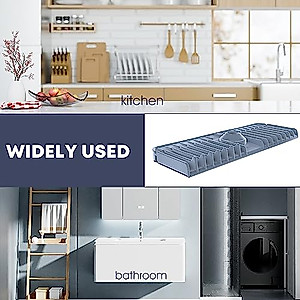 Kitchen Sink Splash Guard 17.56“ Longer, Splash Guard for Sink, Kitchen Faucet Splash Guard, Fully Wrapped, Silicone Faucet Handle Drip Catcher Tray, Sink Protectors Faucet Mat for Kitchen Bathroom