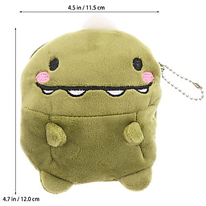 FENICAL Dinosaur Plush Coin Purse Fluffy Cute Hand Bag Mini Wallet Card Pouch Zipper Change Phone Holder for Women Girls Kids