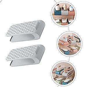 Cabilock 6pcs Shelves Stack Saver Heel Display Storage Shop Organizer Easy Organizers Layer Organization Saving Deck Grey Space Rack Slot Home Slipper Clo for Holders Slots Shoes Height