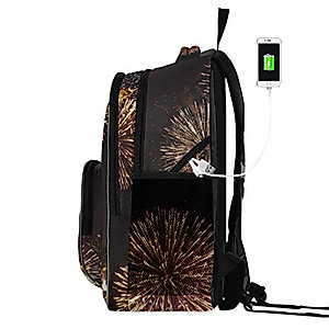ALAZA Paris Eiffel Tower Light School Backpacks Travel Laptop Bags Bookbags for College Student