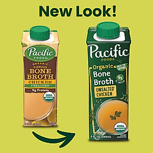 Pacific Foods Organic Chicken Bone Broth, 8oz (Pack of 12)