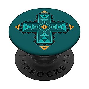 Southwest Geometric Abstract Indian Tribal Cross Pattern PopSockets Grip and Stand for Phones and Tablets