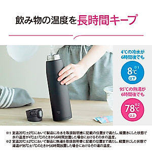 Zojirushi SM-VS95-BA Water Bottle, One-Touch Stainless Steel Mug, Seamless, 32.4 fl oz (950 ml), Black