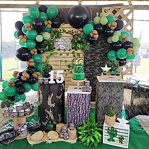 Camo Party Decorations 133pcs Tank Camouflage camo Balloon Arch Garland Kit with Green Tank Foil Balloon for Call of Duty Hunting Soldier Army Birthday Party Decorations