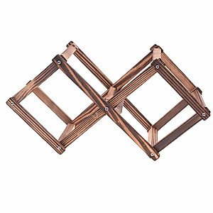 Beautyflier Creative Wood Foldable Rhombus Shaped Countertop 3 Bottles Wine Rack Organizer Display Shelf