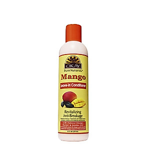 Okay Mango Leave-In Conditioner For All Hair Types & Textures Revitalizing - Anti-Breakage With Aloe, Jojoba & Coconut Oil Sulfate, Silicone & Paraben Free 8 Ounce , 8 Ounce