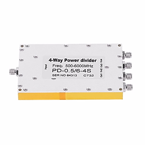 Power Splitter, Good Stability 4-Way SMA Microstrip Power Splitter Low Insertion Loss Wide Operating Frequency WIFI5.8 for Multiple Use WIFI2.4 High Gain