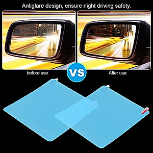 Rainproof Rear View Mirror Film,Rearview Mirror Sticker,Car Rainproof Rearview Mirror Sticker Anti Fog Protective Film Rain Shield 175x200mm