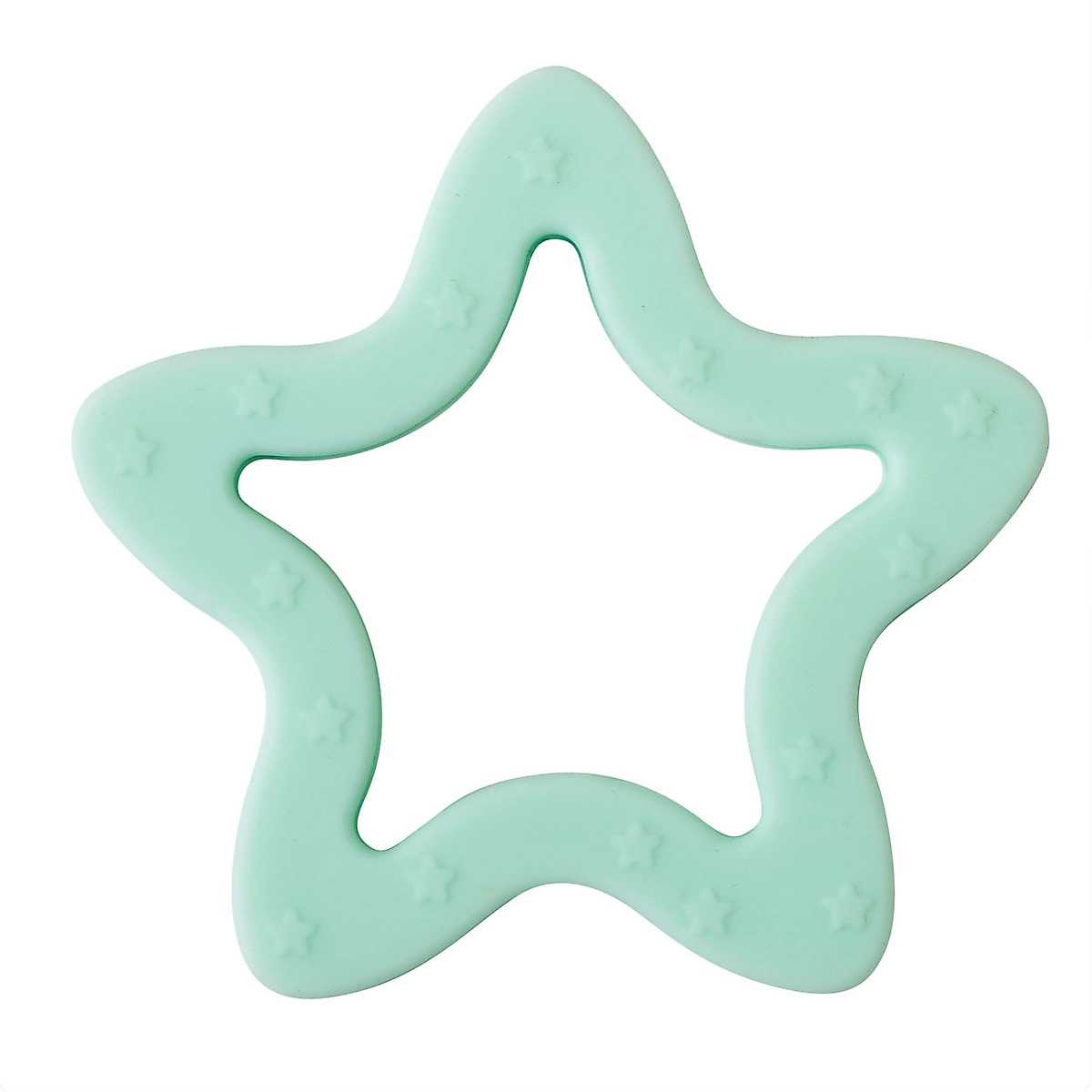 Jimibaby Silicone Star Teether, The First Teething Toy for Baby Boys and Girls,100% BPA Free, Easy to Hold, Freezer Safe (Mint Star)
