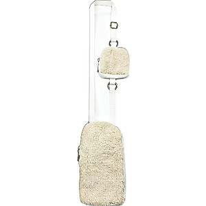 Jonnick Fleece Modular Phone Crossbody Bag Cell Phone Wallet Purse Sherpa for Women Fashionable | Mini Shoulder Handbag Messenger Bag Wallet (Fleece White)