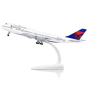 Lose Fun Park 1/300 Diecast Airplanes American Delta Airplane Model Airplane Boeing 747 Model Plane for Adults Collection Office Desktop Decoration Birthday Gift