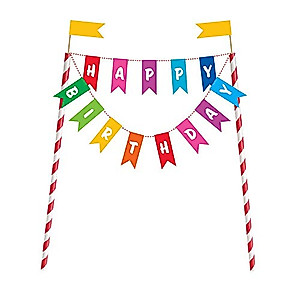 Rainbow Birthday Cake Banner