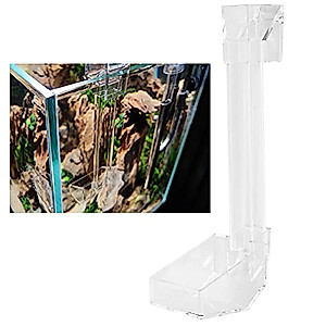 Shrimp Feeder Tube and Plate, Clear Acrylic Shrimp Feeding Dish with Long Tube Acrylic Fish Feeder Tray Container Bowl