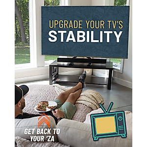 ECHOGEAR Premium Replacement TV Stand for 55"-86" Screens - Angled Feet Give Universal TV Stand Stability for QLED & OLED TVs -Easy 3-Step Install Comes w/Soundbar Isolation & Anti-Slip/Scratch Pads