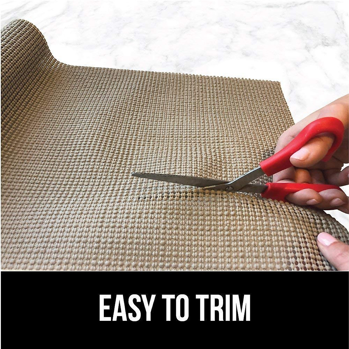 Gorilla Grip Drawer Liner and Under Sink Mat, Drawer Liner Size 12x20 in Beige, and Under Sink Mat Size 24x30 in Charcoal, 2 Item Bundle