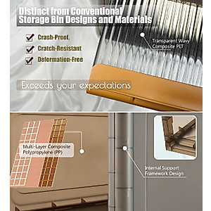 RETRONLY Stackable Storage Drawer Organizer - Plastic Storage Box with Flip Door, Storage Cabinet Drawer for Home, Storage Plastic Nightstand for Bedroom(Drawer, 3 Pack)