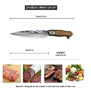 HENWAFX boning knife for meat cutting,viking knife,Outdoor hunting camping barbecue with sheath, meat and fish fillet bbq knife hand forged