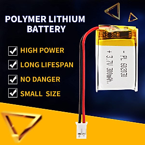 WALKINGLY 3.7V 300mAh 602030 Lipo Battery Rechargeable Lithium Polymer ion Battery Pack with PH2.0mm JST Connector