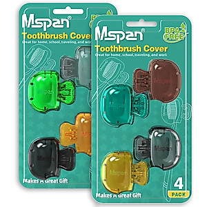 Mspan Electric Toothbrush Head Cover: Sonic Toothbrush Cap Travel Protector Plastic Brush Pod Protection Clip Case - 8 Pack