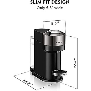 Nespresso Vertuo Next Coffee and Espresso Machine by Breville,1.1 liters, Dark Chrome