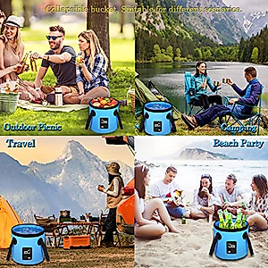 Collapsible Bucket, Esthesia 5 Gallon Bucket Multifunctional Portable Collapsible Wash Basin Folding Bucket Water Container Fishing Bucket for Travelling Camping Hiking Fishing Gardening
