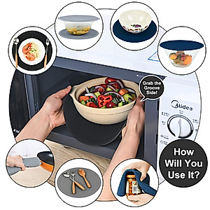 Viwehots Silicone Trivet Mat -Pot Holders-Large Round Trivets for Hot Dishes-Pots & Pans, Dia11.81 Microwave Use Plate Cover Mat, Multifunction Counter Silicone Mats, Durable Kitchen Drying Mat Blue