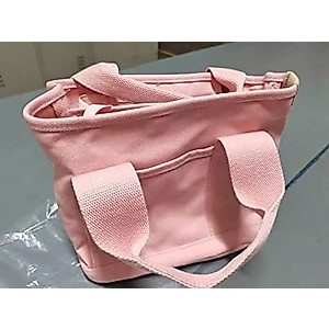 Canvas Tote Bag Women Small Mini Tote Bag Zipper Satchel Crossbody Shoulder Handbags Purse Pink