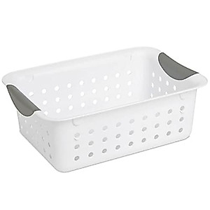 12) Sterilite 16228012 Small Ultra Plastic Storage Bin Organizer Baskets -White (non-0903)