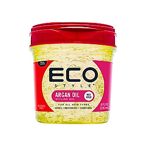 Eco Style Moroccan Argan Oil Styling Gel - Promotes Healthy Hair - Nourishes And Repairs - Delivers Long Lasting Shine - Provides Maximum Hold and Helps Tame Frizz - Ideal For All Hair - 8 oz
