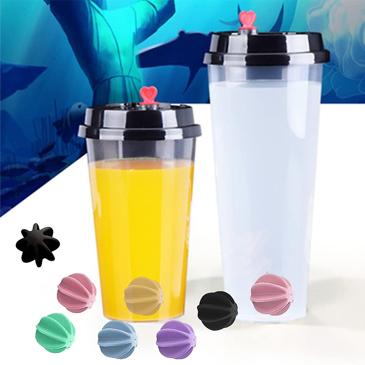 ELANE 12 Pcs Blender Balls for Protein Shakes,Protein Shaker Ball Shaker Cup for Shaker Drinking Bottle Cup (1.7inch)