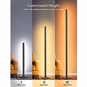 Smart Floor Lamp, ibaye LED Corner Floor Lamp, 16 Million Colors, DIY & Scene Mode, Music Sync, Work with Alexa, Google Assistant, and WiFi APP, Modern Floor Lamp for Living Room, Bedroom, Gaming Room