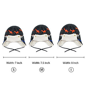 Zando Baby Beanies Infant Toddler Cute Cartoons Hat Baby Boys Earflap Caps Fall Winter Cute Dinosaurs M (18.90-19.69) Suggest 1-2T