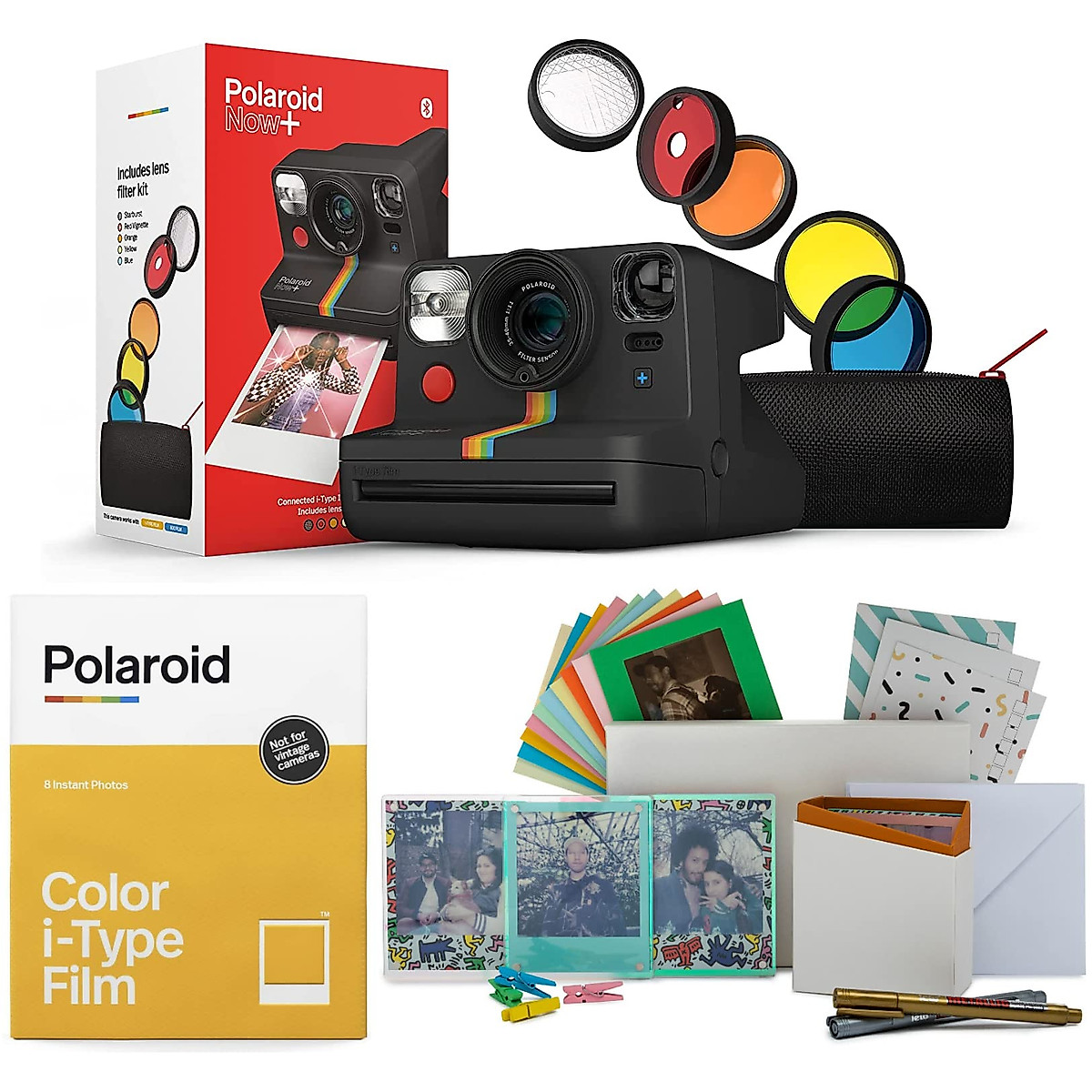 Polaroid Now+ Instant Film Camera Bundle with Color Instant Film and Film Kit (3 Items)
