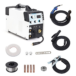 FLARING MIG Welder 200Amp 5 in 1 Gas MIG/Gasless Flux Core MIG/Stick/Lift TIG welding Spool Gun 220V Aluminum Multi Process Welding Machine with Wire Feeding Adjustment Local service