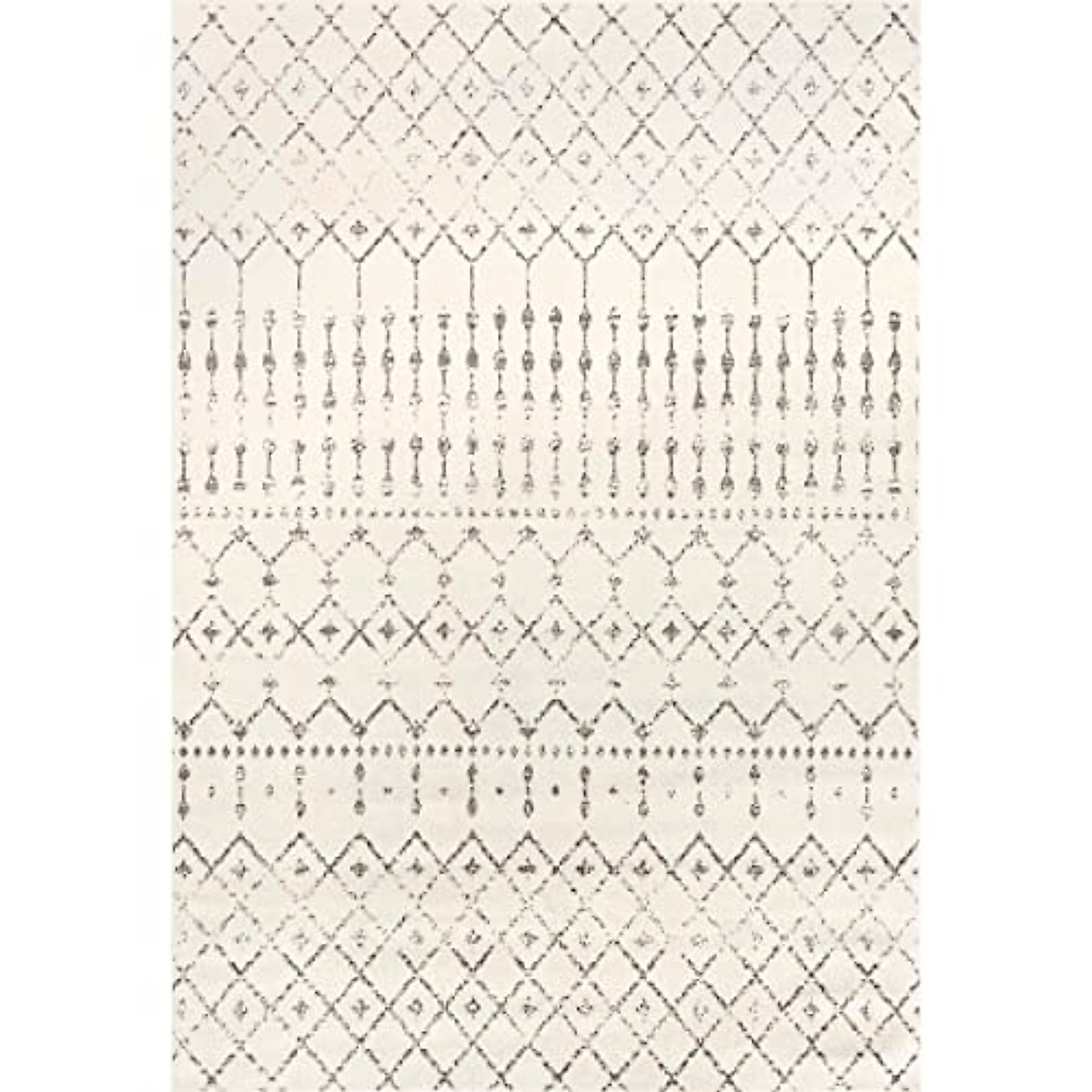 nuLOOM Moroccan Blythe Area Rug, 8' x 10', Grey/Off-white
