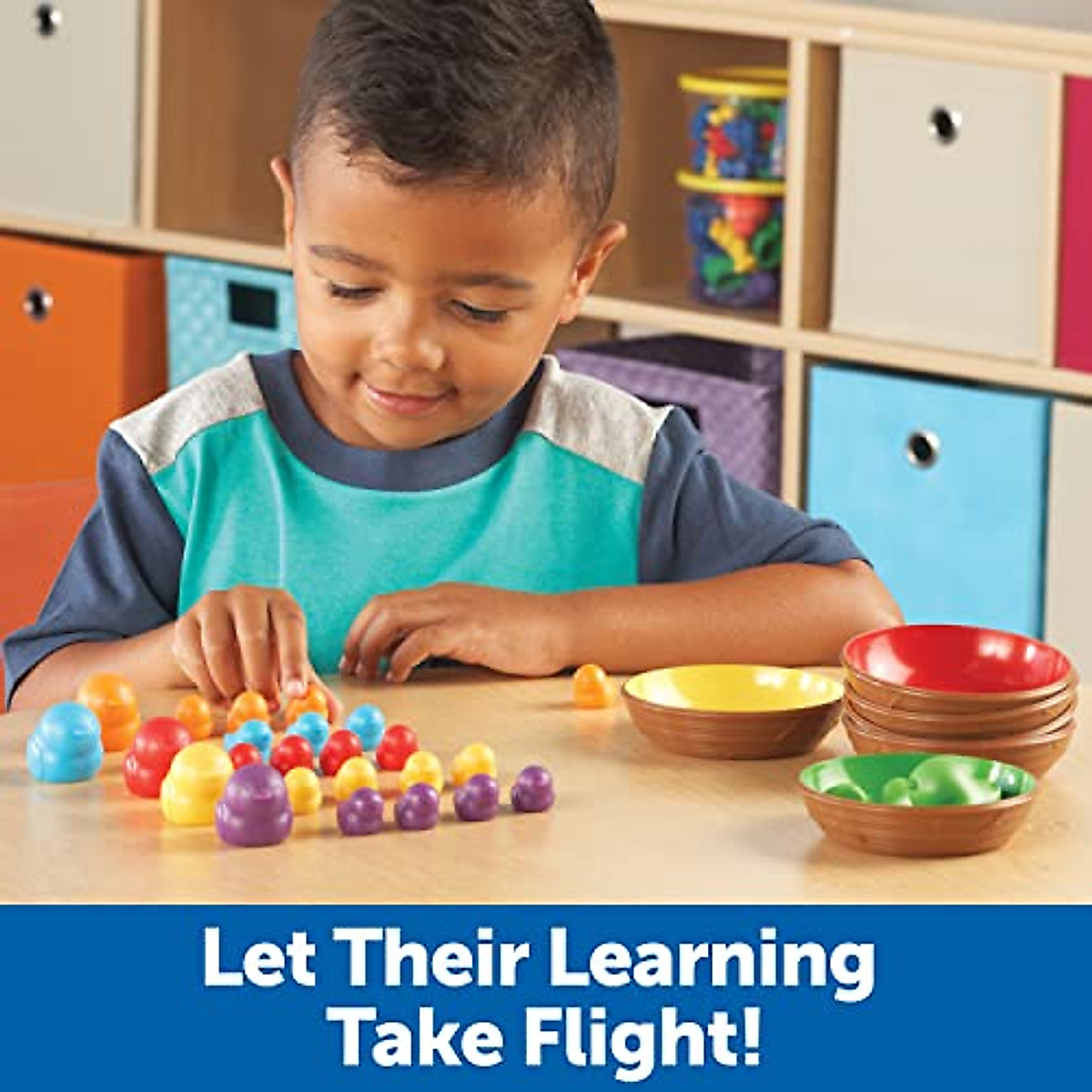 Learning Resources Birds in a Nest Sorting Set, Fine Motor Set, Color Sorting Set for Toddlers, 36 Pieces, Ages 3+