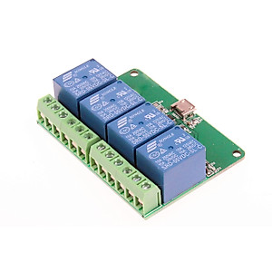NOYITO HID Drive-free USB Computer Control Switch Relay Module USB Smart Switch Control Plug and Play (4-Channel Micro-USB)