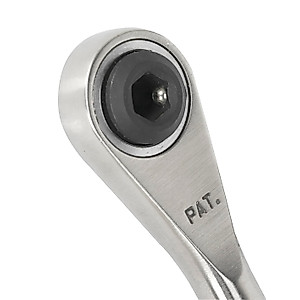 Sealey AK6962 Bit Driver Micro Stainless Steel Ratchet, 1/4 Hex, 85mm x 123mm x 42mm, Silver