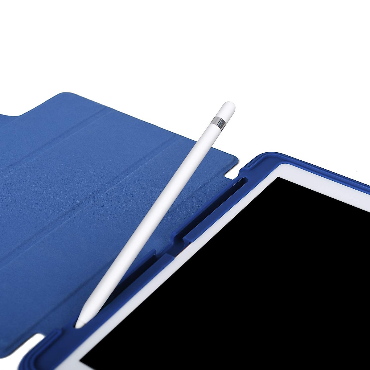 TopEsct Kids Case for iPad 9th/8th/7th Generation, Protective Case with Pencil Holder, Premium Silicone Shockproof Smart Cover Auto Wake/Sleep(Blue)