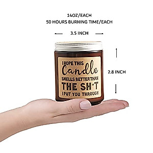 Aromaflare Scented Candles Best Friend Funny Mother Father's Day Gifts for Women Personalized Birthday Gift for Sisters Bestie Unique Christmas Presents for Female (Brown c)