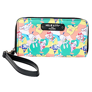 Hello Kitty Wallet Wristlet Zip Clutch Faux Leather Pochacco Kuromi Cinnamoroll