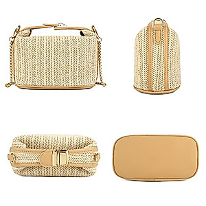 Linkidea Straw Shoulder Bag, Woven Clutch Crossbody Bag, Casual Summer Beach Sea Handbag for Women