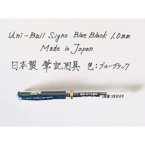 Uni-Ball UM-153 Signo Gel Ink Ballpoint Pen Value Set, White & Blue Black, Bold 1.0 mm, 2 Pens Each - Total 4 Pack (Japan Import)