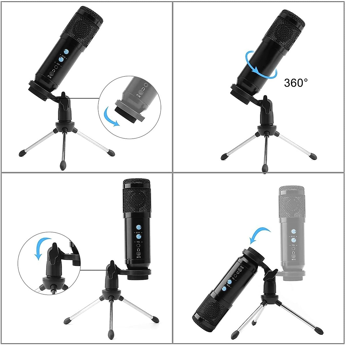 Wireless Microphones USB Condenser Microphone Professional Vocals Streams Recording Studio Microphone for Video Gaming Mikrofo/Microfon Microphone to Sing.